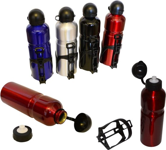Fietsbidon met bidonhouder, 750 ml BPA-vrije aluminium bidon | bol