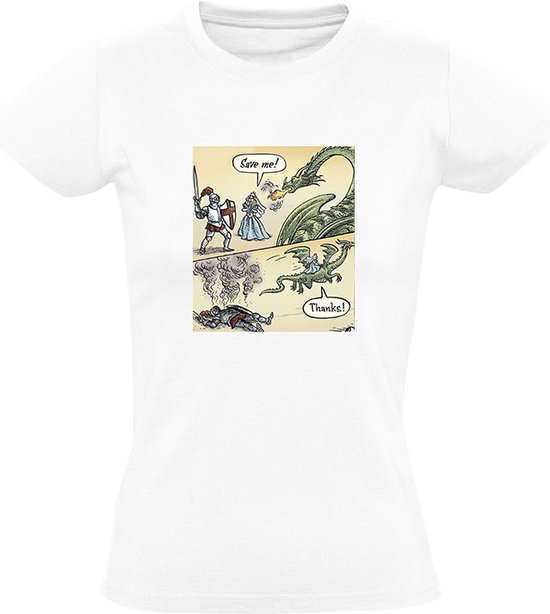 Draak redt het Prinsjes Dames T-shirt - Ridder - Sprookje | bol Draak redt het Prinsjes Dames T-shirt - Ridder - Sprookje | bol