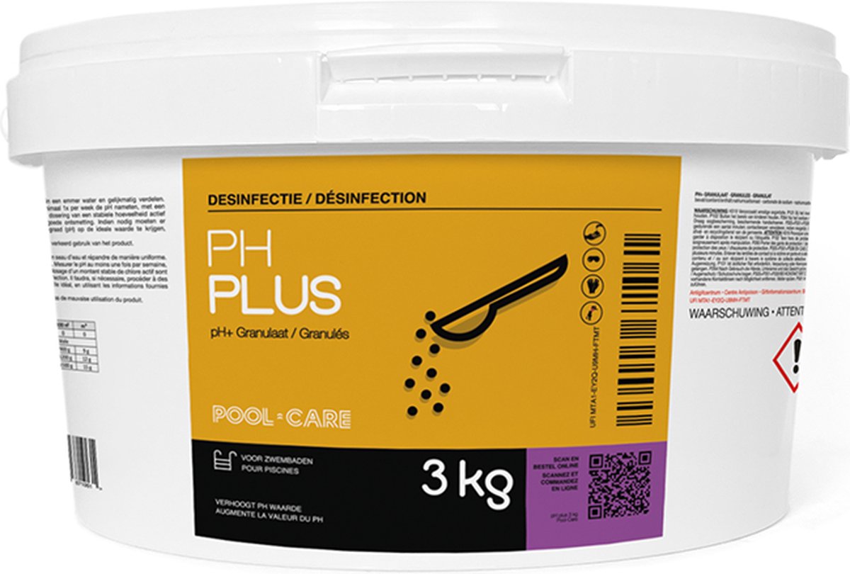 Pool-Care - pH plus - pH plus zwembad - pH+ - Zwembad - 3 kg - Poeder ...