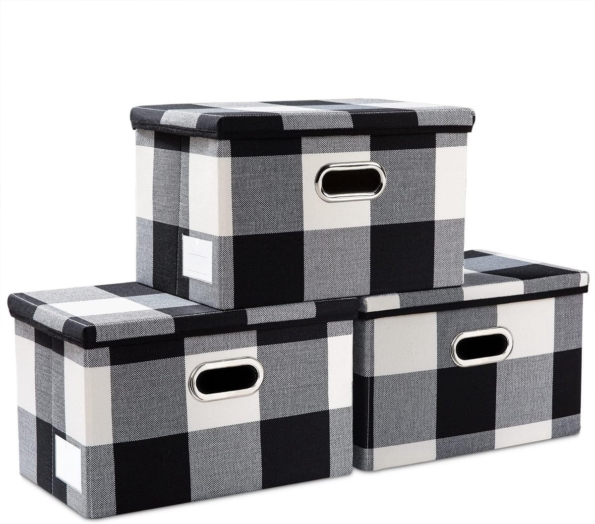 Conteneur de rangement pliable avec couvercle [Lot de 3] Boîte de ...