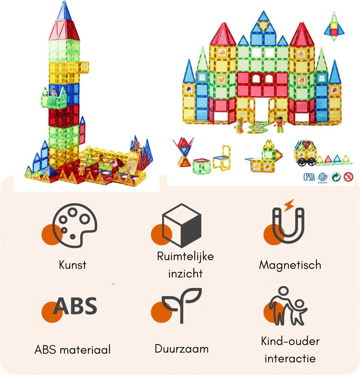 Happyment Bouwstenen set van 40 - Magnetic Tiles - Magnetische ...