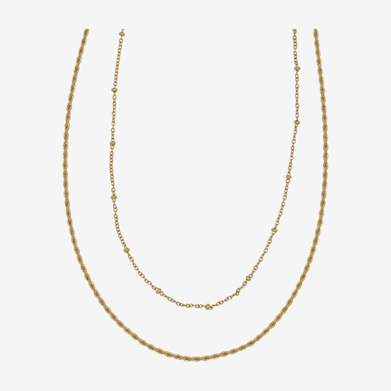 Essenza Double Chain Necklace Gold | bol