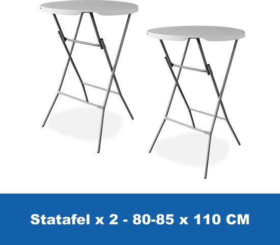 Statafel x 2 - ∅ 80-85 x 110 cm – Statafels Inklapbaar – Robuust + Weerbestendige... | bol