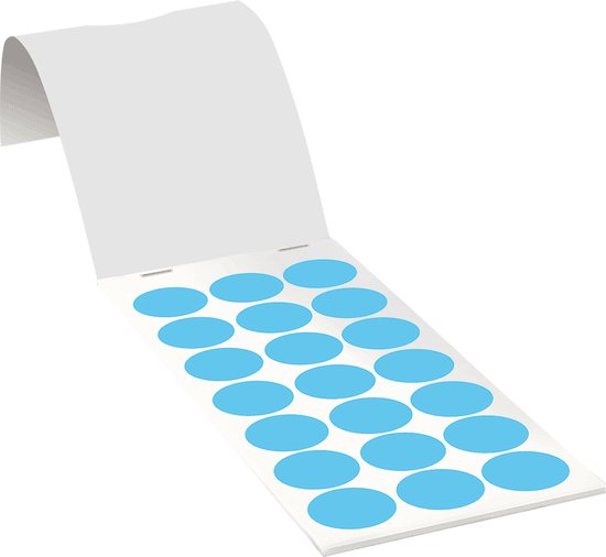 Ronde blauwe markeringsstickers in boekje - zelfklevend papier 25 mm ...