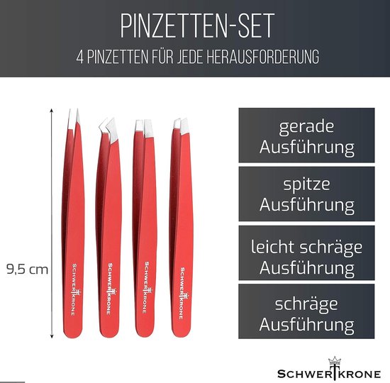 Pincetten wenkbrauwen epileren 4 stuks set splinterpincet | bol