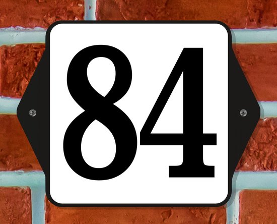 Huisnummerbord Klassiek - Nummer 84 - 14 x 11 cm - incl. bevestiging ...