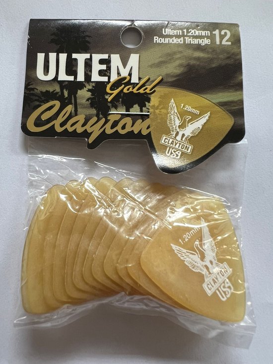 Clayton - Ultem Gold - Rounded Triangle plectrum - 1.20 mm - 12-pack ...