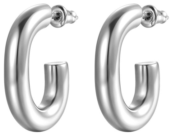 Oorbellen Boog - Oorringen - RVS - 2,5 cm - Zilverkleurig | bol