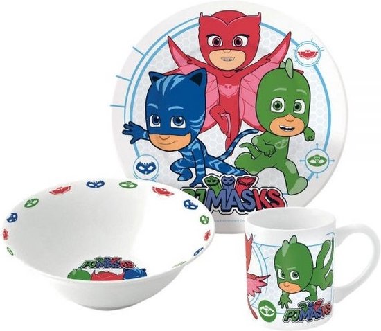 3-delige ontbijt/lunch set PJ Masks - Keramiek | bol