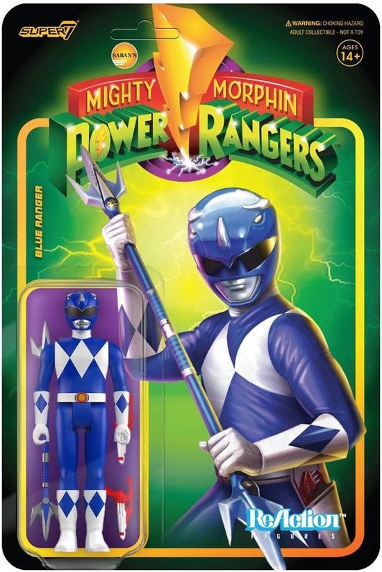 Mighty Morphin Power Rangers ReAction Action Figure Wave 3 Blue Ranger ...