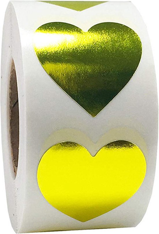 Hart stickers - 2.5CM - 50 Stuks - Goud | bol