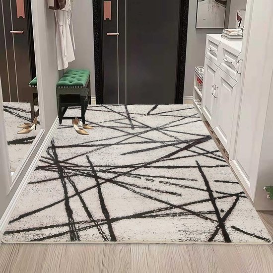 Tapijt Woonkamer 80 x 120 cm - Vloerkleed Slaapkamer - Wollig Tapijt ...