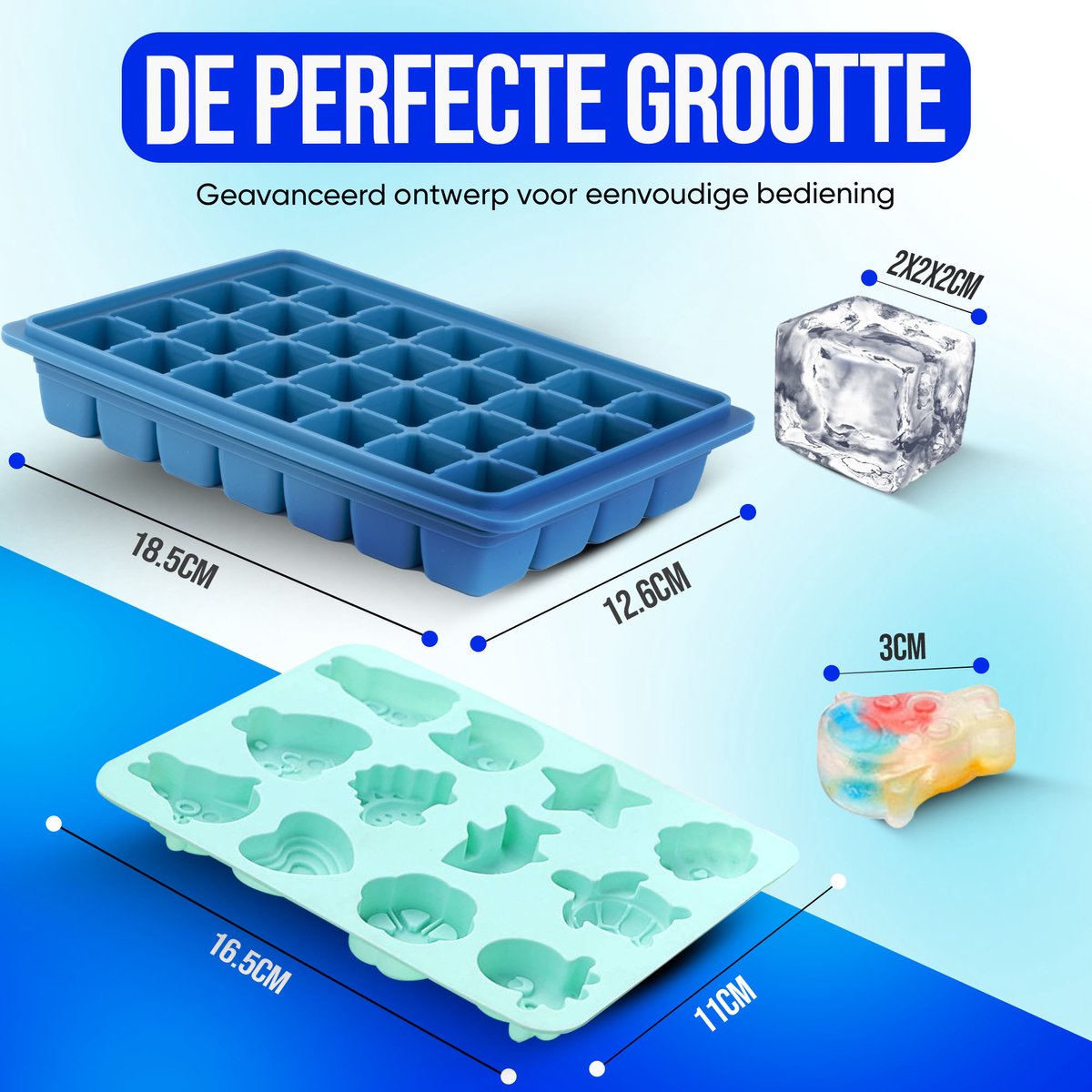 Dieux - IJsblokjesvorm Set - IJsvormpjes - 3 Stuks - BPA Vrij ...