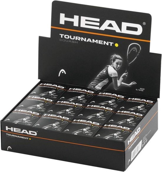 Head Tournament Squash Balls - Single Yellow Dot - Box of 12 | bol