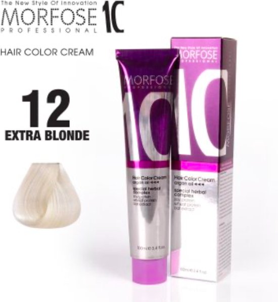 Morfose Color Cream Verf Haarverf 12 Platina Blond 100ml | bol