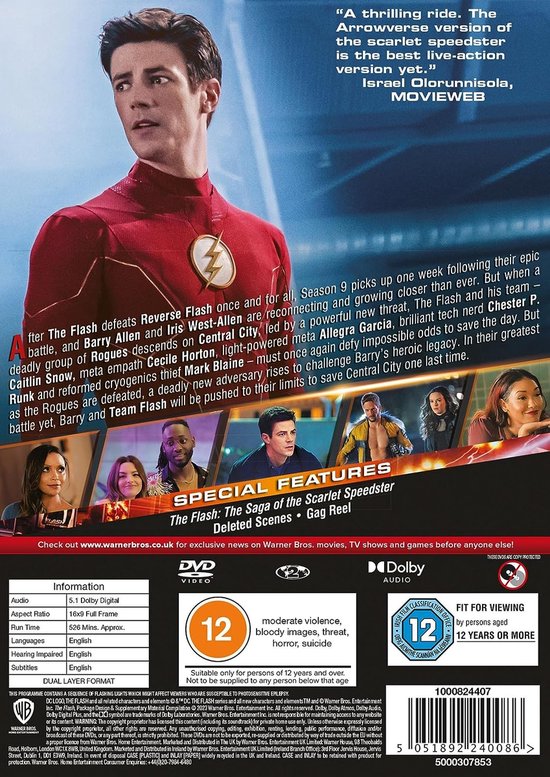 The Flash Seizoen 9 - DVD - Import zonder NL OT (Dvd), Grant Gustin ...