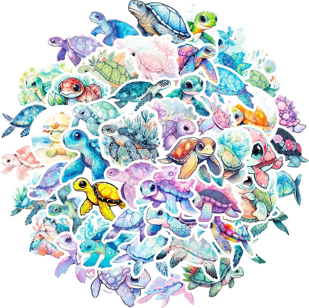 Schildpadden Stickers 50 Stuks | Turtle Stickers | Dieren | Zeedieren | Grappige... | bol