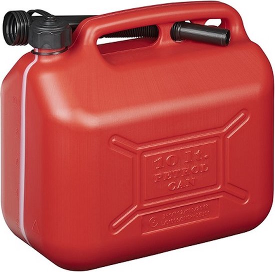 Jerrycan voor Brandstof - Benzine - Diesel - Rood - 10 Liter - Jerry ...