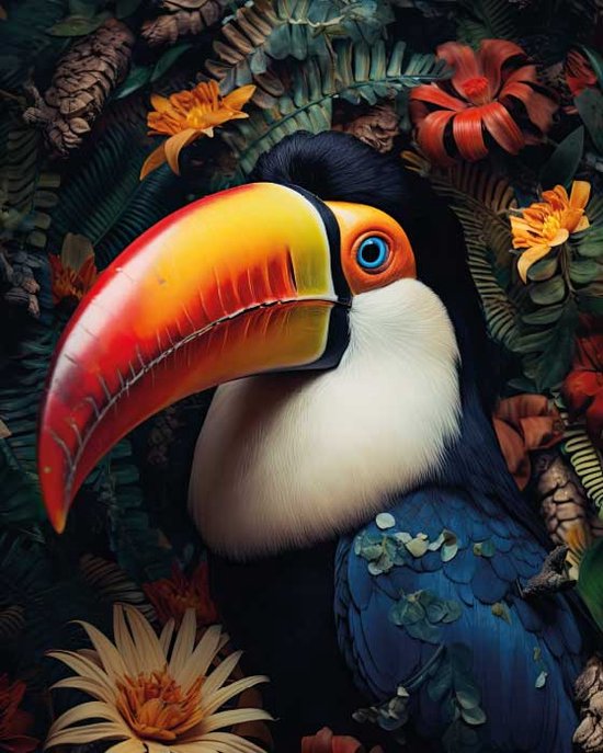 Blue Eyed Tucan Art Print 40x50cm | Poster | bol