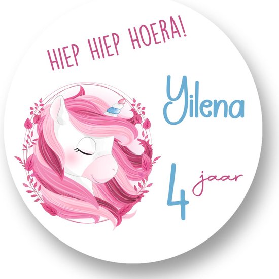 25x Unicorn Stickers met Naam en Leeftijd - Verjaardag Meisjes ... 25x Unicorn Stickers met Naam en Leeftijd - Verjaardag Meisjes ...