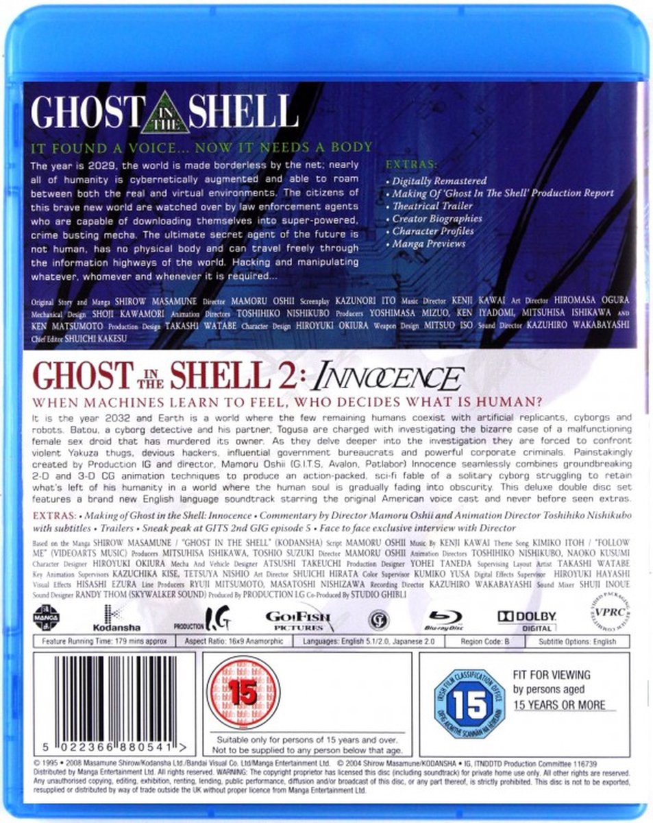 Ghost In The Shell 1-2 (Blu-ray), Akio Ă tsuka | Dvd's | bol