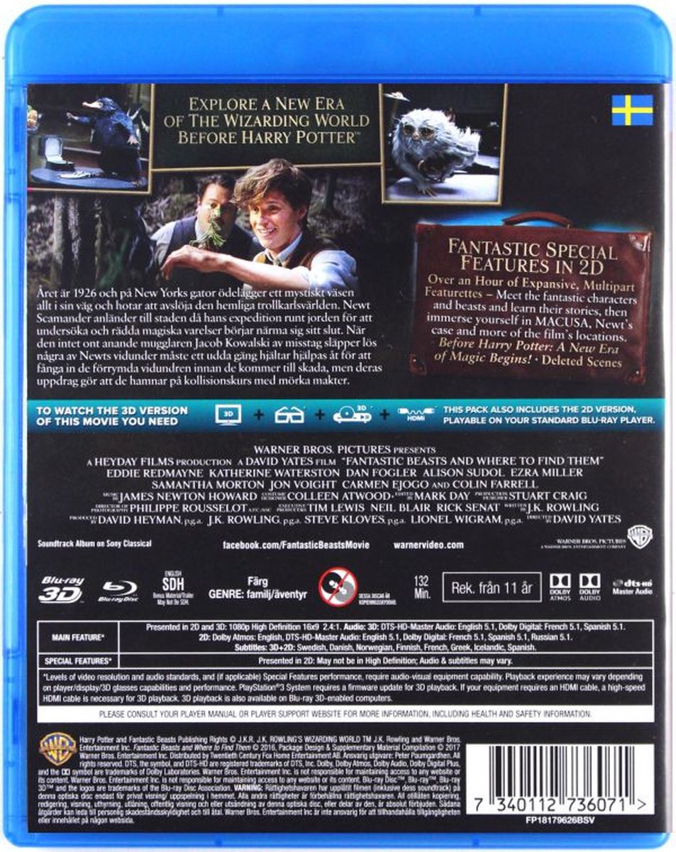 Fantastic Beasts and Where to Find Them [Blu-Ray 3D]+[Blu-Ray], Ezra Miller | Dvd's | bol.com