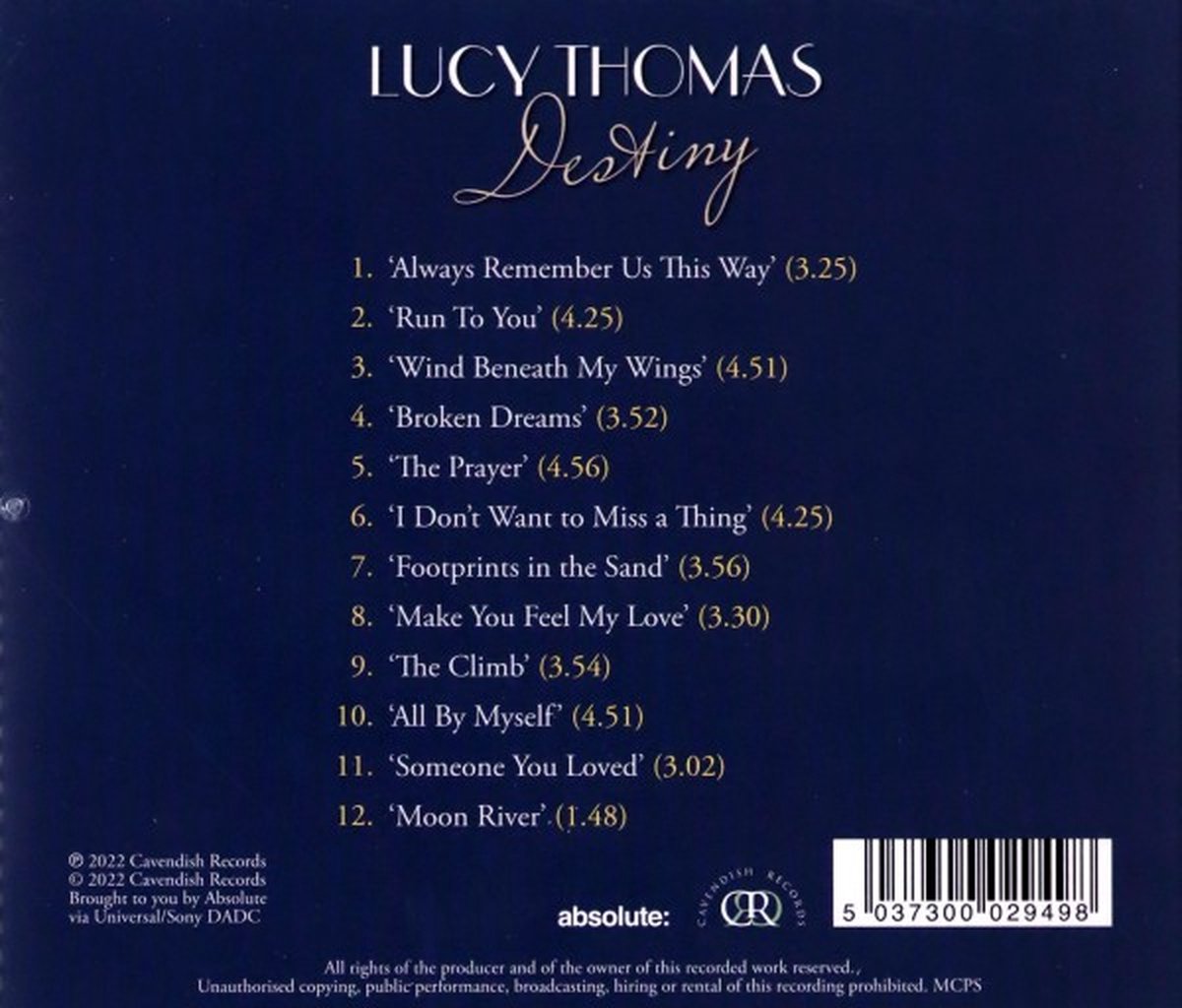 Lucy Thomas: Destiny [CD], Lucy Thomas | Muziek | bol