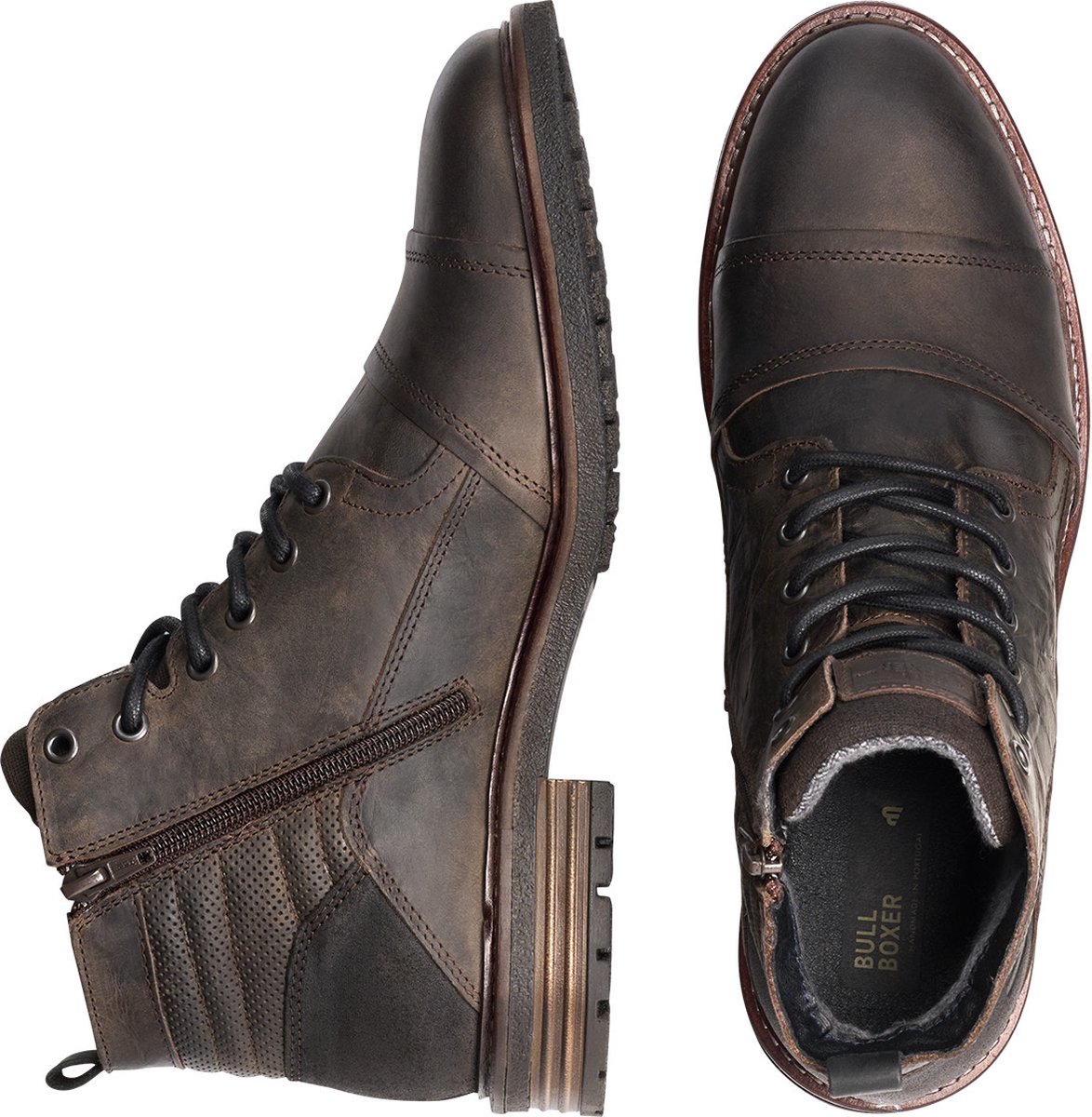 Bullboxer - Boot - Male - Dark Brown - 43 - Laarzen | bol.com