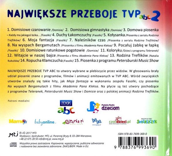 Największe przeboje TVP ABC 2 (digibook) [CD], Fasolki | Muziek | bol