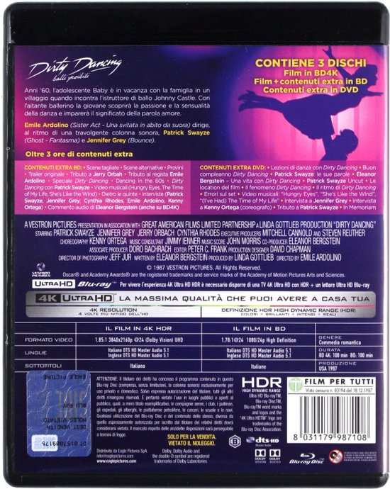 Dirty Dancing [Blu-Ray 4K]+[DVD], Jerry Orbach | Dvd's | bol