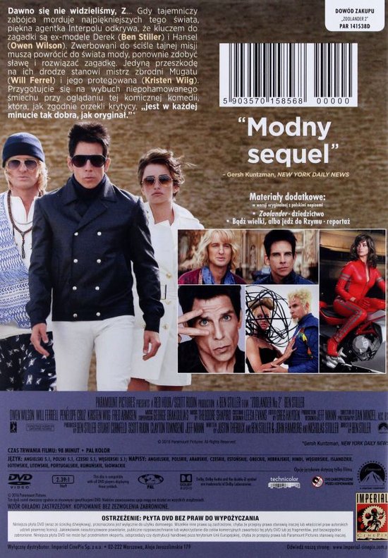 Zoolander 2 [DVD] (Dvd), Benedict Cumberbatch | Dvd's | bol