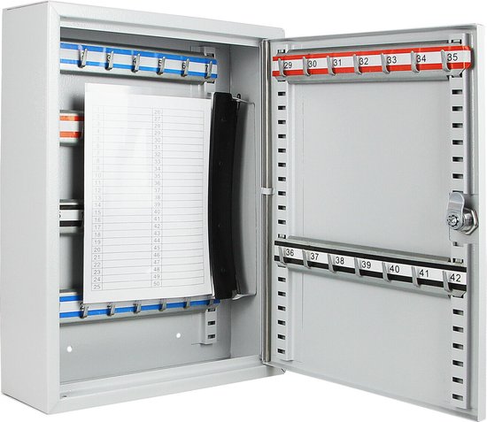 Sleutelkluis voor 42 sleutels, sleutelkast met dubbele grendelsluiting ...