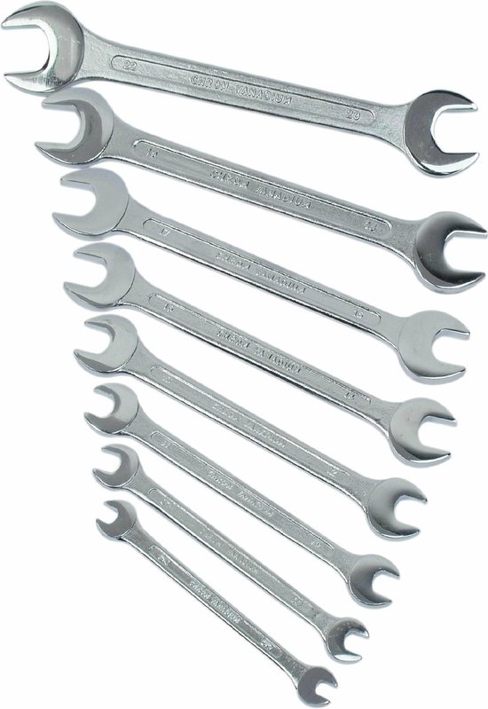 Steeksleutelset - 8-delig - vanadium staal - 6-22 mm - in kunststof ...