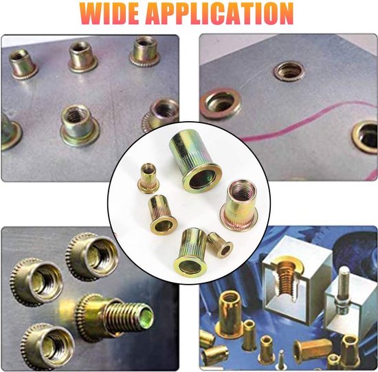 Klinkmoeren assortiment 300 stuks, M3, M4, M5, M6, M8, M10, M12, blindklinkmoeren,... | bol