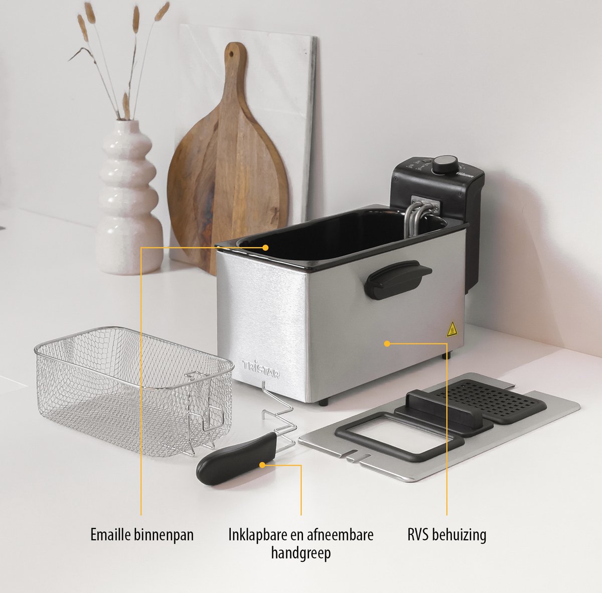 Frituurpan Tristar FR-6947 - 3 Liter Friteuse Pro - 2000W - Frituurmandje met... | bol