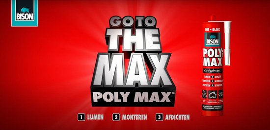 Bison Poly Max Original wit koker 425g, montagelijm, lijmen, monteren ...