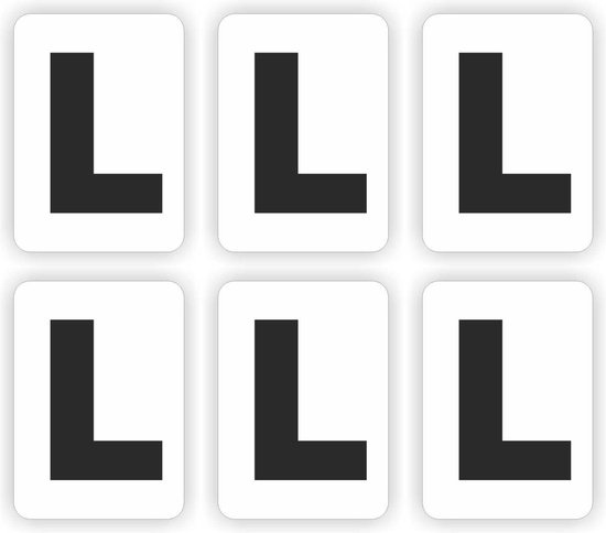 Plakletter L, set 6 stickers | bol