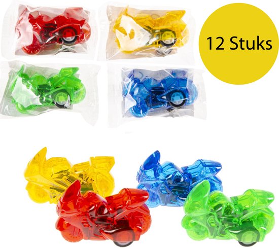 Motorfiets transparant 12 STUKS - Speelgoed - met pull back motor ...