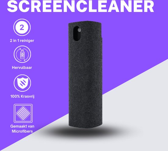 Screen cleaner | Zwart | Schermreiniger | beeldscherm spray ...
