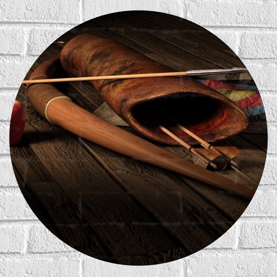 Muursticker Cirkel - Pijl - Boog - Schieten - Appel - 60x60 cm Foto op ...