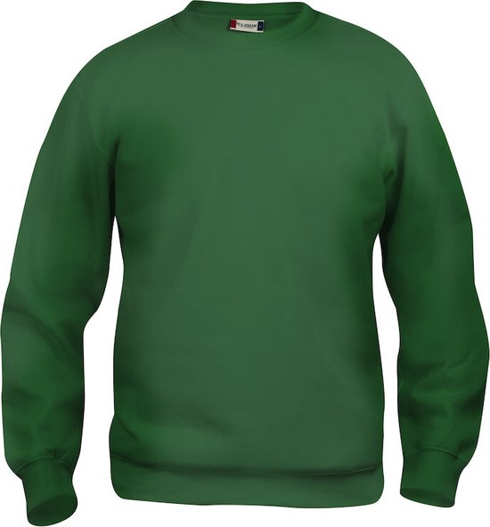 Clique Basic Roundneck Sweater Flessen-groen maat M | bol