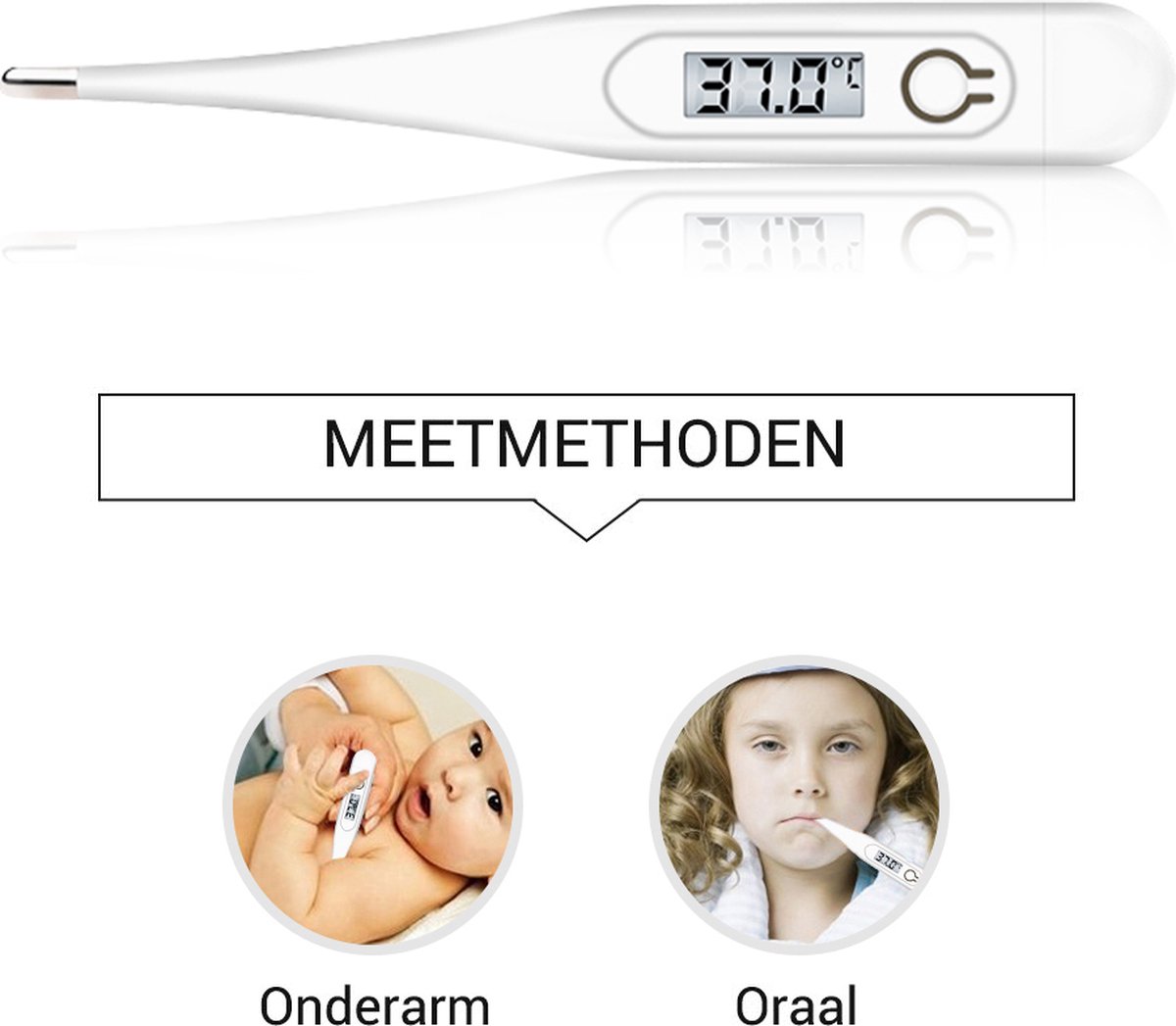 Thermometer lichaam - Koorts - Koortsthermometer voor volwassenen - Wit ...