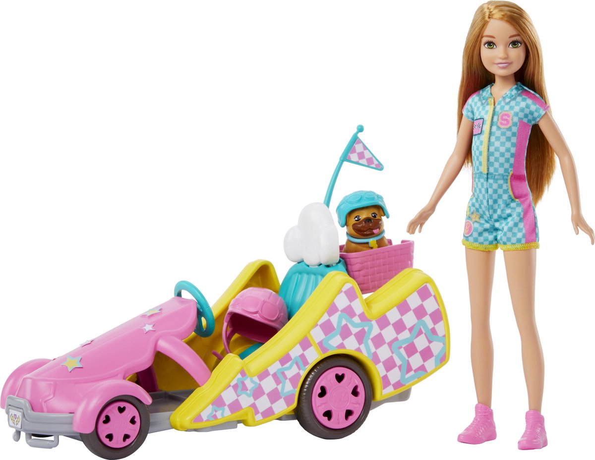 Barbie Stacie met Go-kart - Barbie auto - Barbiepop | bol