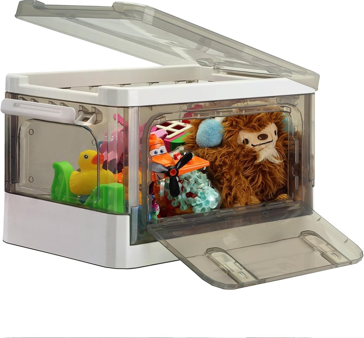 Stapelbare opbergdozen met deksel, 14 l, vouwmand, organizer, container ...