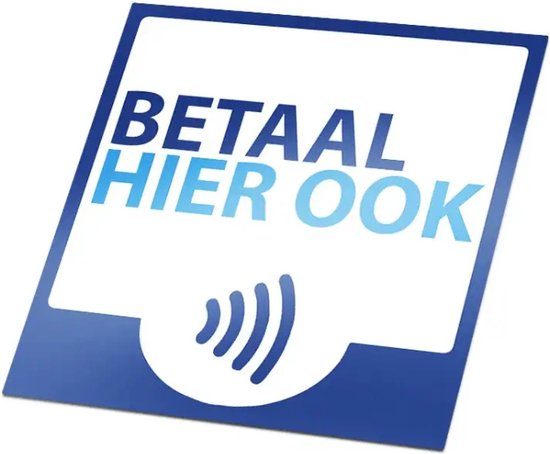 Betaal Hier Ook Contactloos Sticker - Set van 3 Stickers - 10 x 10 cm | bol