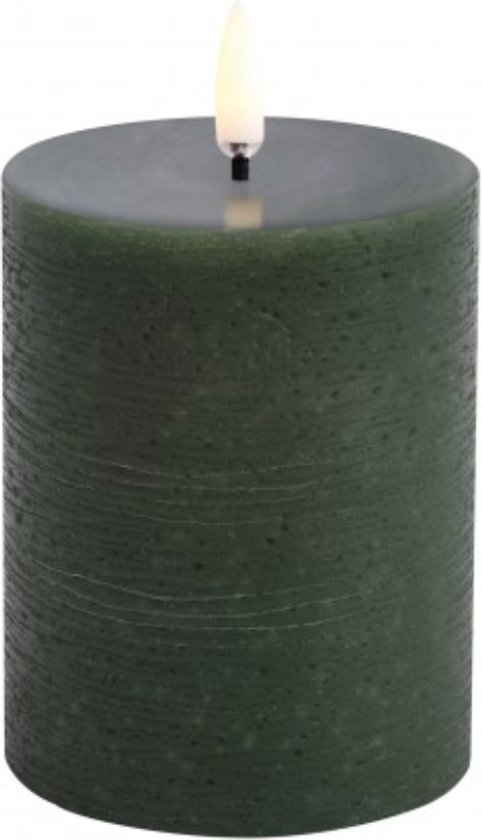 Uyuni led-kaars Rustic 7,8 x 10cm olive green | bol