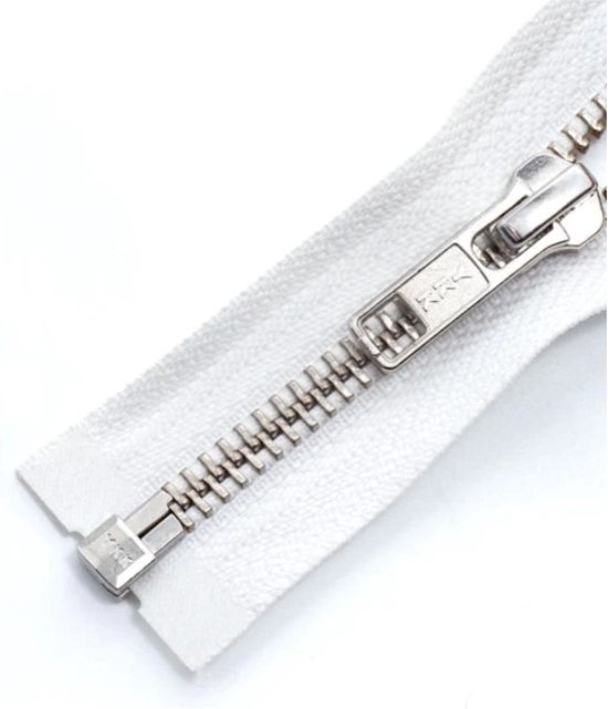 YKK - Deelbare rits - Metalen rits - Zwart Ivoor - 25cm - Deelbaar - 6mm | bol