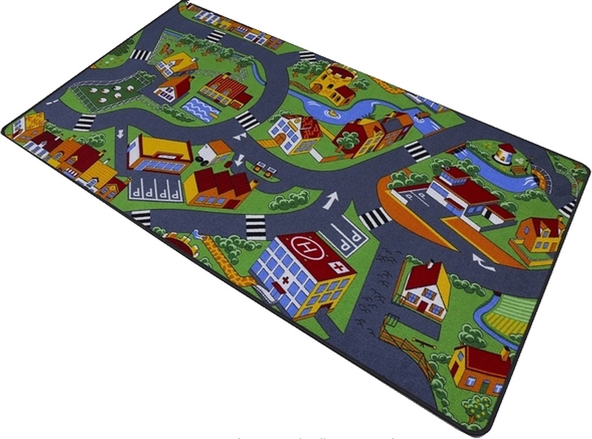 Speelkleed City - Speeltapijt Auto 80x120 - Speelmat - Autokleed | bol.com
