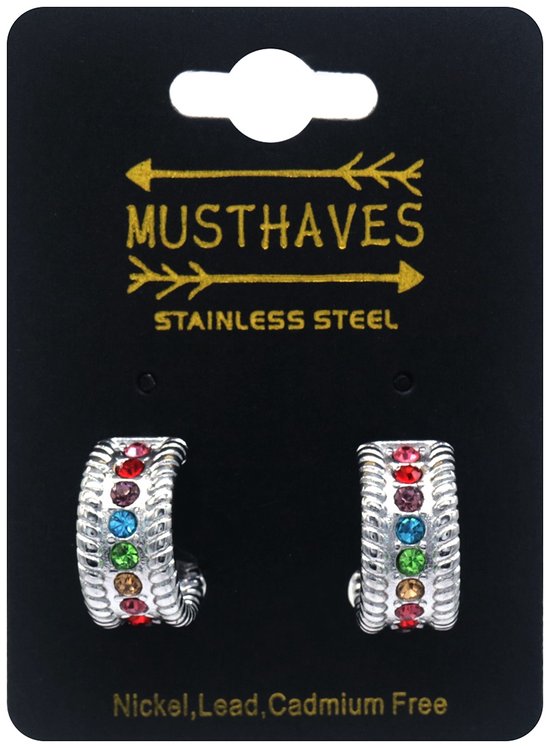 Oorbellen met Kralen - Oorringen - RVS - 1,5 cm - Zilverkleurig | bol.com