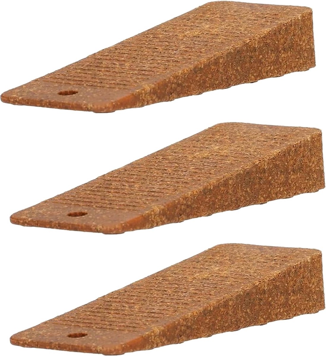 Deurwig - deurstopper vloer set van 3 stuks, kurk - deurstopper wig van ...